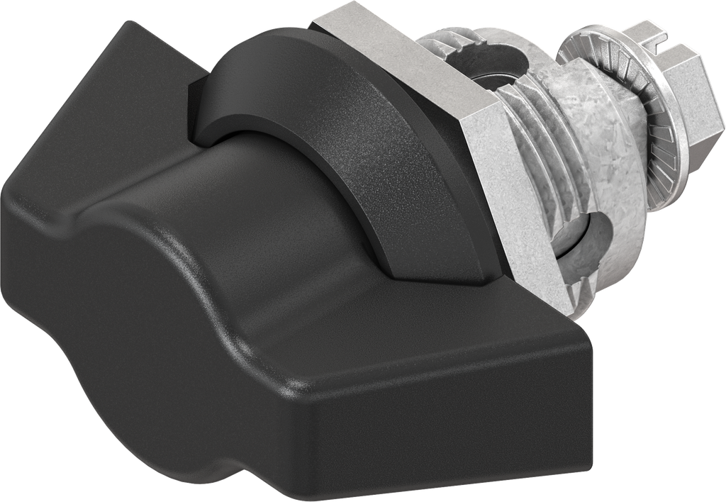 Wing knob quarter turn, non-keyed, Zinc die black powder-coated; 1000 ...